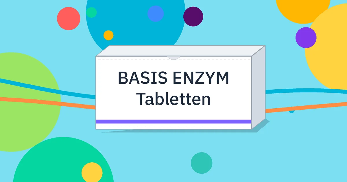 Symbolbild: Packung mit der Aufschrift BASIS ENZYM Tabletten (PZN 04991950) – Verfügbarkeit und Bezug in Apotheken in Frankfurt am Main