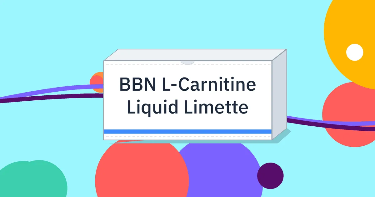 Symbolbild: Packung mit der Aufschrift BBN L-Carnitine Liquid Limette (PZN 06080649) – Verfügbarkeit und Bezug in Apotheken in Frankfurt am Main