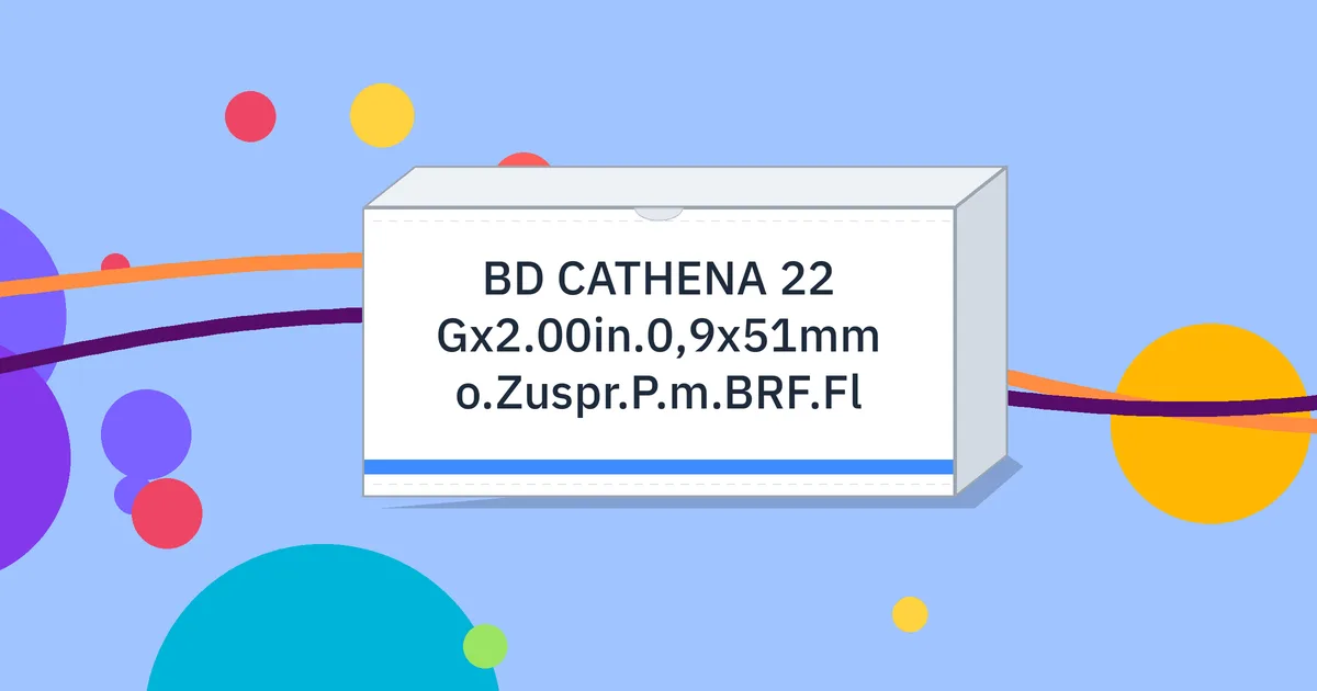 Symbolbild: Packung mit der Aufschrift BD CATHENA 22 Gx2.00in.0,9x51mm o.Zuspr.P.m.BRF.Fl (PZN 16934667) – Verfügbarkeit und Bezug in Apotheken in Frankfurt am Main