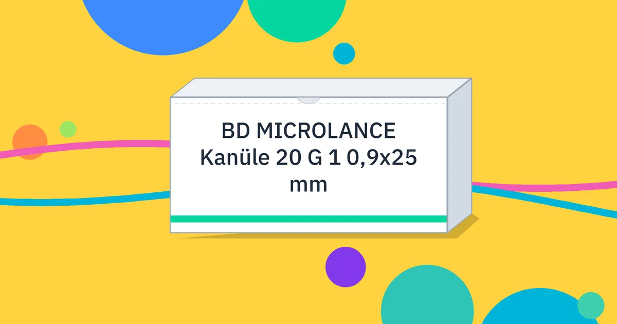 Symbolbild: Packung mit der Aufschrift BD MICROLANCE Kanüle 20 G 1 0,9x25 mm (PZN 03087007) – Verfügbarkeit und Bezug in Apotheken in Frankfurt am Main