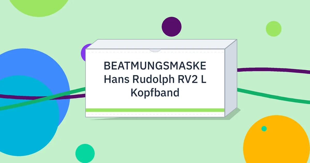 Symbolbild: Packung mit der Aufschrift BEATMUNGSMASKE Hans Rudolph RV2 L Kopfband (PZN 17303911) – Verfügbarkeit und Bezug in Apotheken in Frankfurt am Main