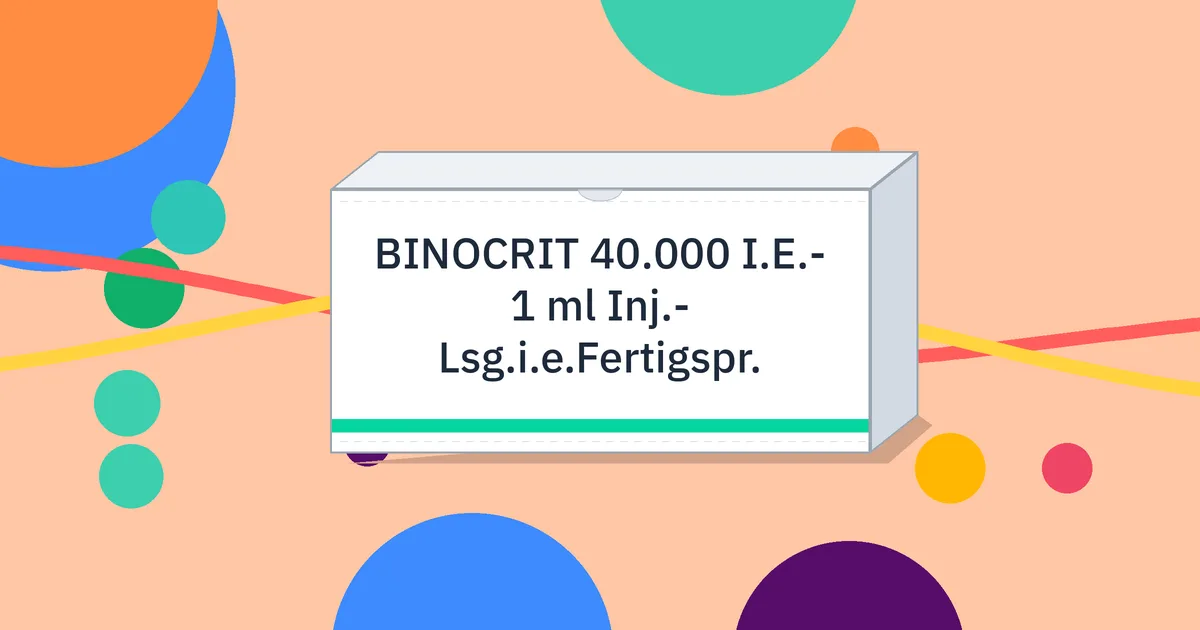 Symbolbild: Packung mit der Aufschrift BINOCRIT 40.000 I.E.-1 ml Inj.-Lsg.i.e.Fertigspr. (PZN 11314380) – Verfügbarkeit und Bezug in Apotheken in Frankfurt am Main