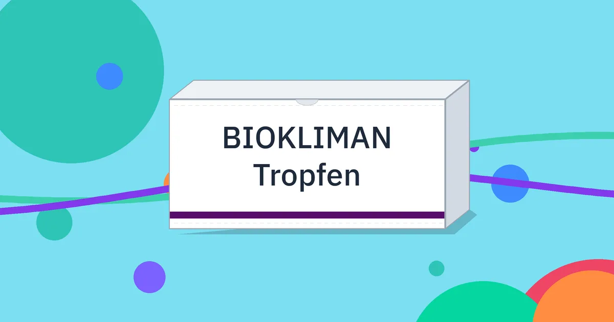 Symbolbild: Packung mit der Aufschrift BIOKLIMAN Tropfen (PZN 06618557) – Verfügbarkeit und Bezug in Apotheken in Frankfurt am Main