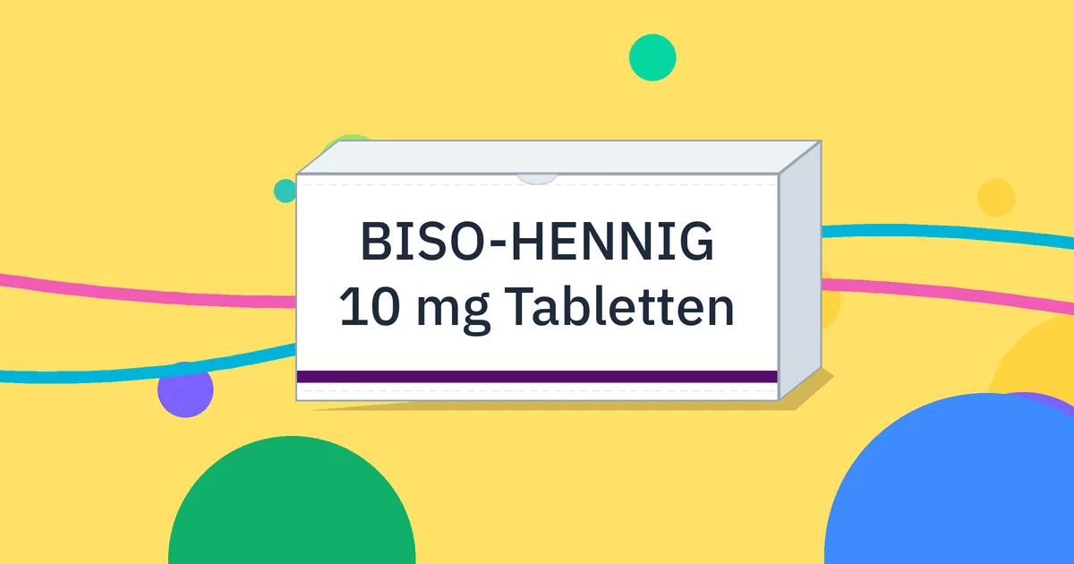 Symbolbild: Packung mit der Aufschrift BISO-HENNIG 10 mg Tabletten (PZN 02121021) – Verfügbarkeit und Bezug in Apotheken in Frankfurt am Main