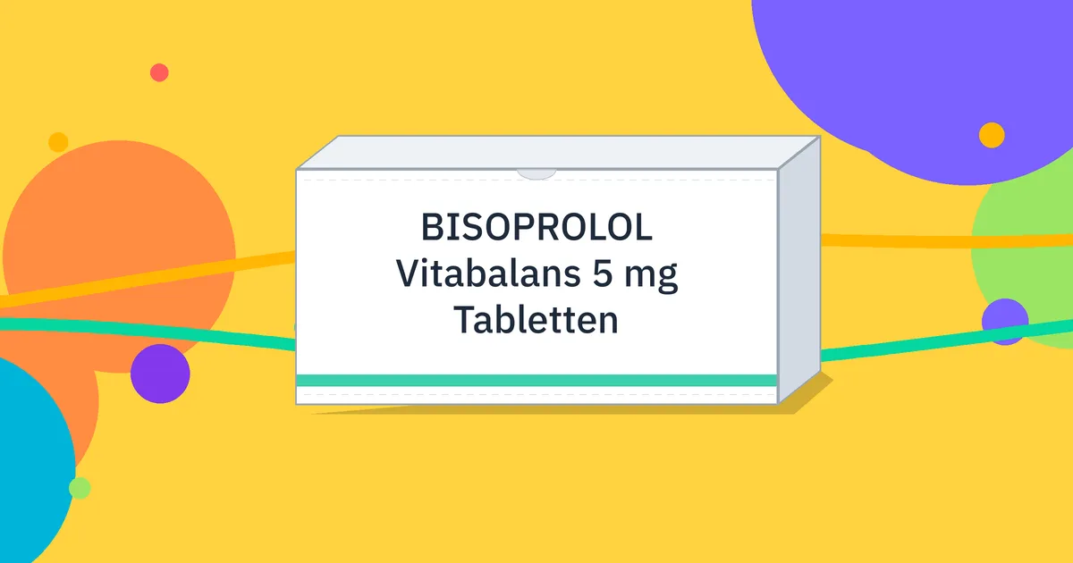 Symbolbild: Packung mit der Aufschrift BISOPROLOL Vitabalans 5 mg Tabletten (PZN 04704873) – Verfügbarkeit und Bezug in Apotheken in Frankfurt am Main