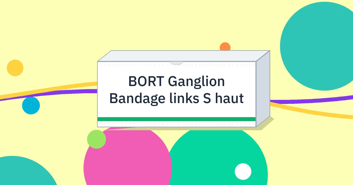 Symbolbild: Packung mit der Aufschrift BORT Ganglion Bandage links S haut (PZN 06084860) – Verfügbarkeit und Bezug in Apotheken in Frankfurt am Main