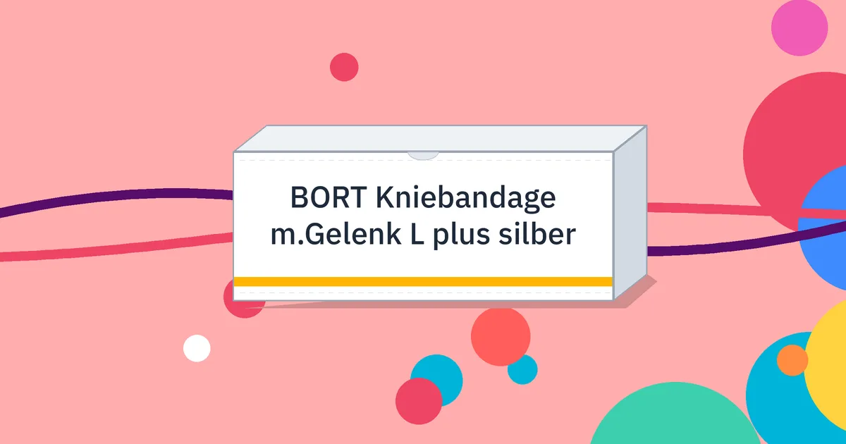 Symbolbild: Packung mit der Aufschrift BORT Kniebandage m.Gelenk L plus silber (PZN 06084050) – Verfügbarkeit und Bezug in Apotheken in Frankfurt am Main