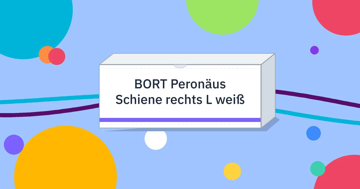 Symbolbild: Packung mit der Aufschrift BORT Peronäus Schiene rechts L weiß (PZN 04384003) – Verfügbarkeit und Bezug in Apotheken in Frankfurt am Main