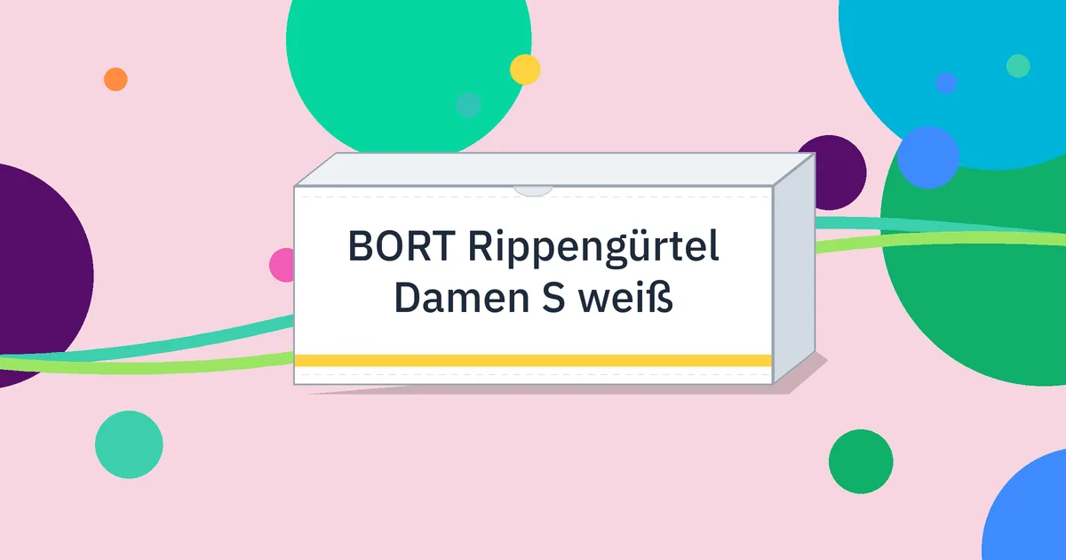 Symbolbild: Packung mit der Aufschrift BORT Rippengürtel Damen S weiß (PZN 02687946) – Verfügbarkeit und Bezug in Apotheken in Frankfurt am Main