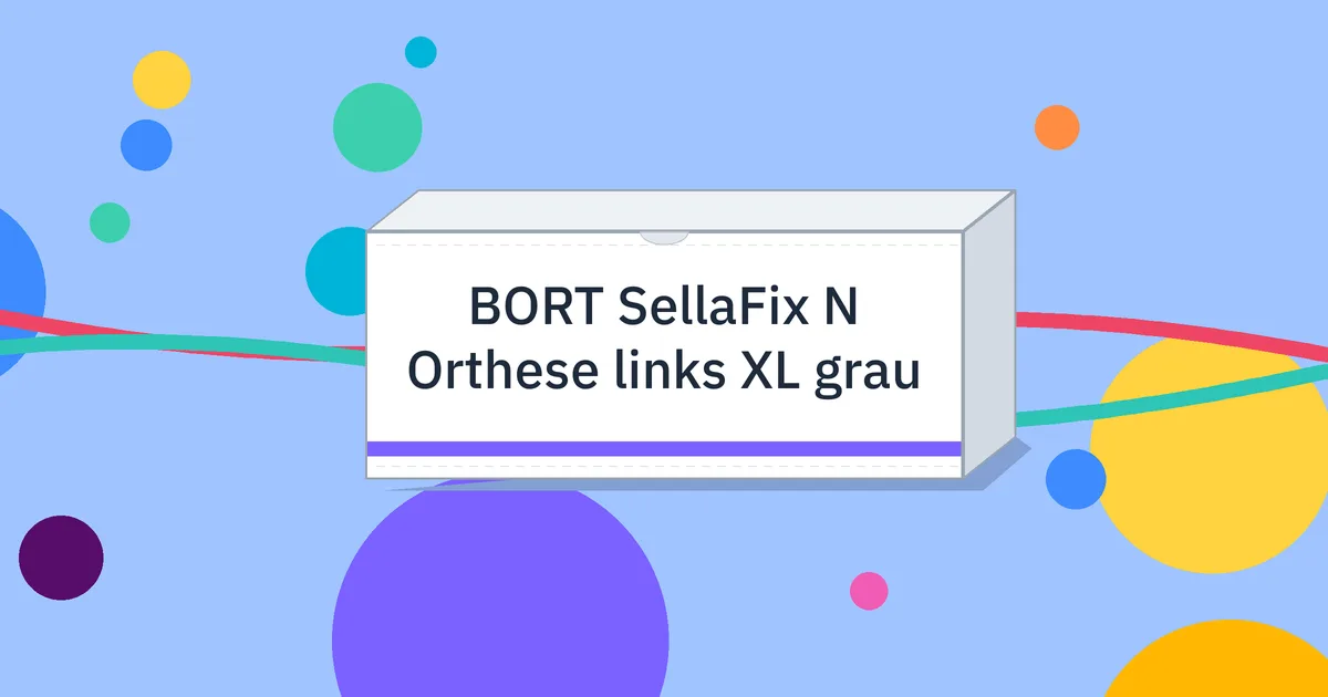 Symbolbild: Packung mit der Aufschrift BORT SellaFix N Orthese links XL grau (PZN 19644496) – Verfügbarkeit und Bezug in Apotheken in Frankfurt am Main