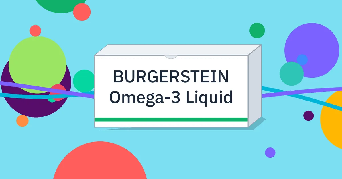 Symbolbild: Packung mit der Aufschrift BURGERSTEIN Omega-3 Liquid (PZN 17375193) – Verfügbarkeit und Bezug in Apotheken in Frankfurt am Main