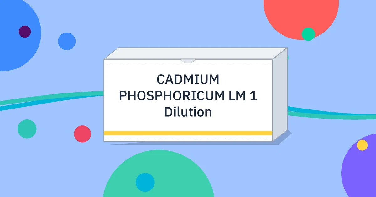 Symbolbild: Packung mit der Aufschrift CADMIUM PHOSPHORICUM LM 1 Dilution (PZN 13401775) – Verfügbarkeit und Bezug in Apotheken in Frankfurt am Main