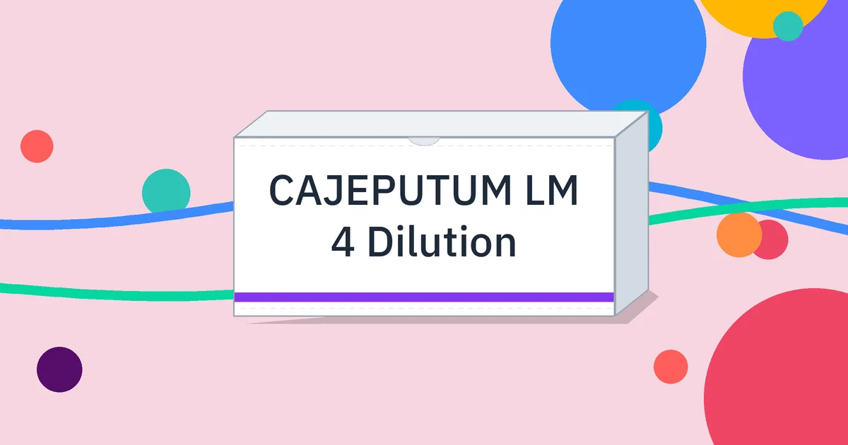 Symbolbild: Packung mit der Aufschrift CAJEPUTUM LM 4 Dilution (PZN 12799451) – Verfügbarkeit und Bezug in Apotheken in Frankfurt am Main