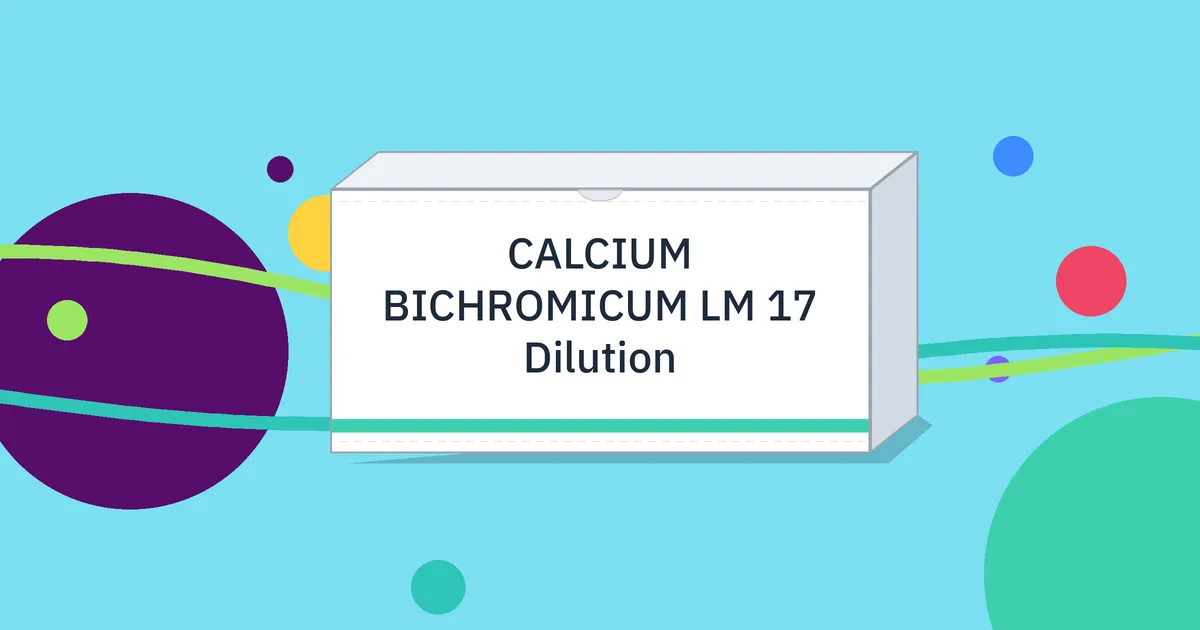 Symbolbild: Packung mit der Aufschrift CALCIUM BICHROMICUM LM 17 Dilution (PZN 13407430) – Verfügbarkeit und Bezug in Apotheken in Frankfurt am Main