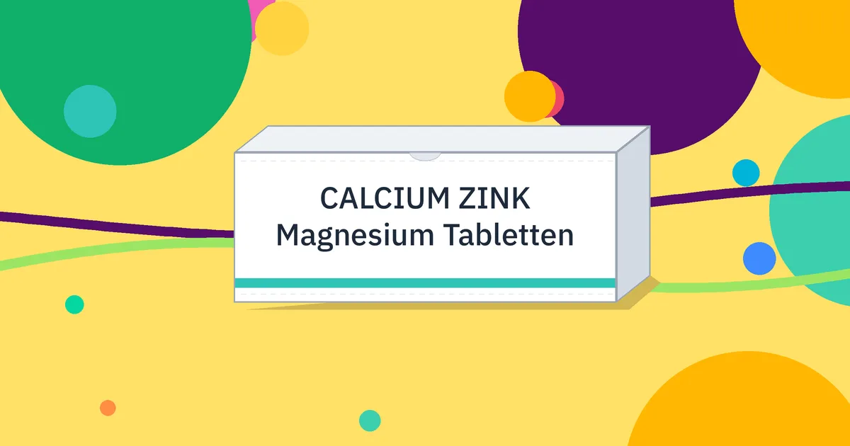Symbolbild: Packung mit der Aufschrift CALCIUM ZINK Magnesium Tabletten (PZN 19921458) – Verfügbarkeit und Bezug in Apotheken in Frankfurt am Main