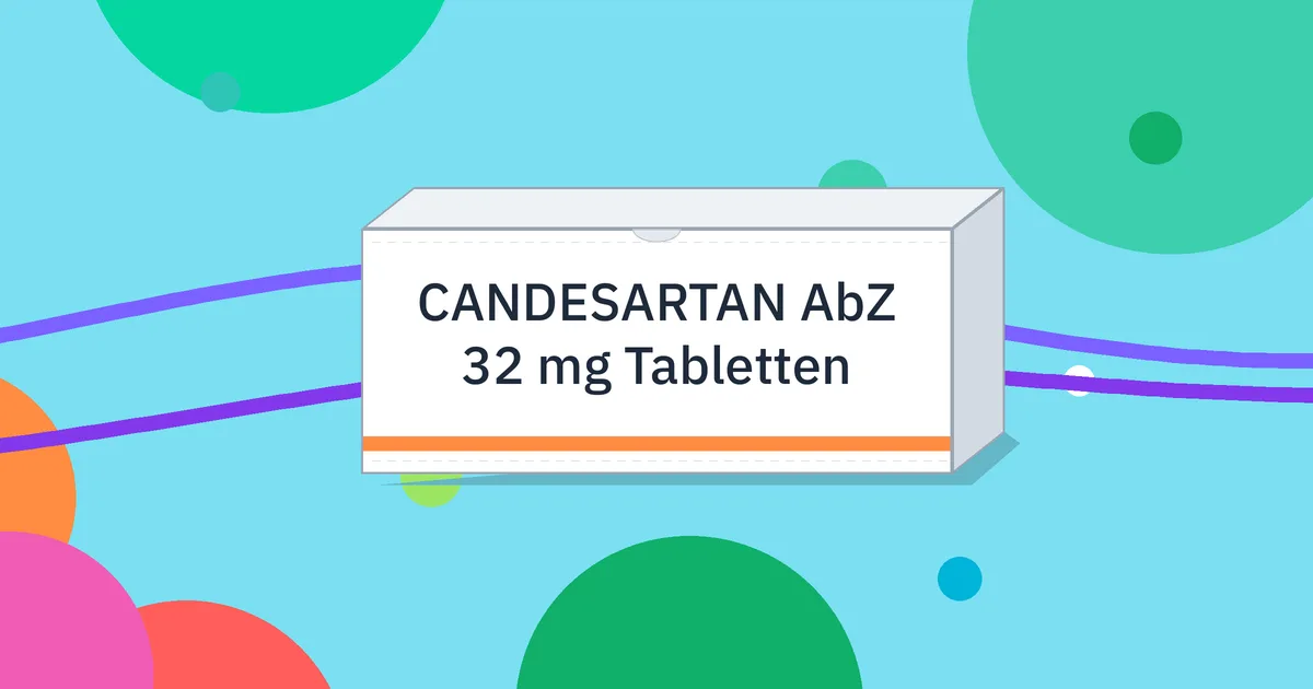 Symbolbild: Packung mit der Aufschrift CANDESARTAN AbZ 32 mg Tabletten (PZN 09075005) – Verfügbarkeit und Bezug in Apotheken in Frankfurt am Main