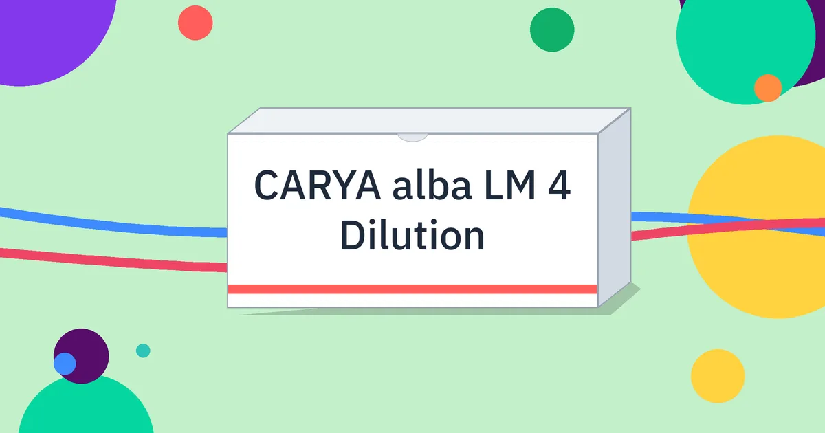 Symbolbild: Packung mit der Aufschrift CARYA alba LM 4 Dilution (PZN 13431380) – Verfügbarkeit und Bezug in Apotheken in Frankfurt am Main