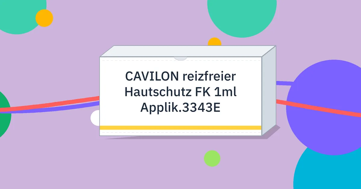 Symbolbild: Packung mit der Aufschrift CAVILON reizfreier Hautschutz FK 1ml Applik.3343E (PZN 06916734) – Verfügbarkeit und Bezug in Apotheken in Frankfurt am Main