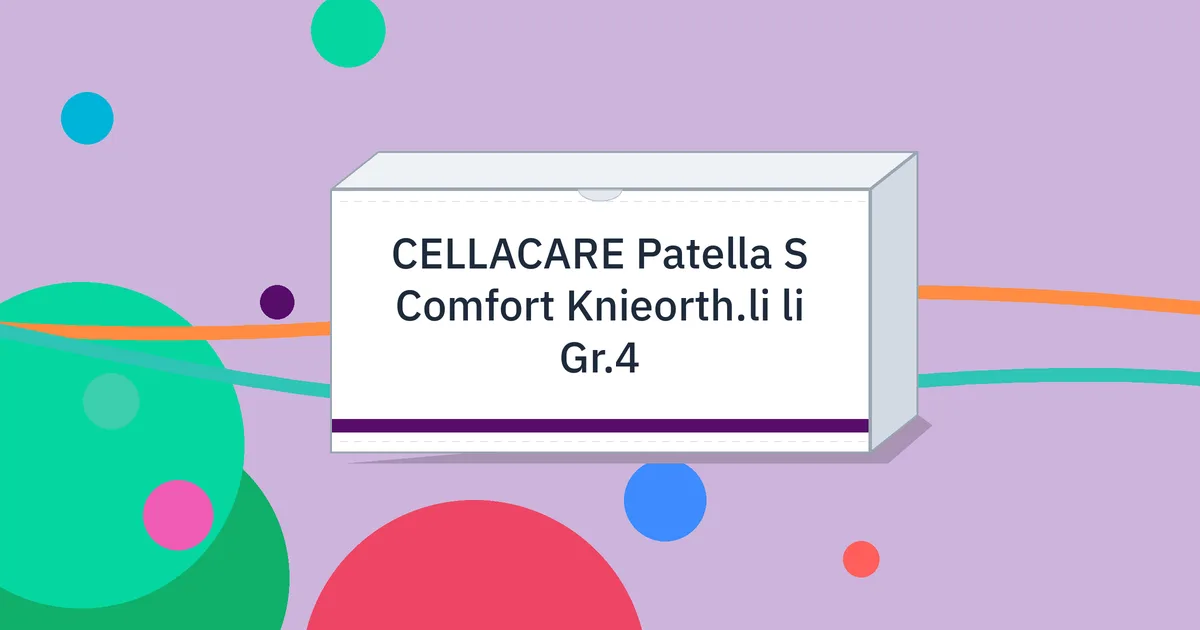 Symbolbild: Packung mit der Aufschrift CELLACARE Patella S Comfort Knieorth.li li Gr.4 (PZN 19251377) – Verfügbarkeit und Bezug in Apotheken in Frankfurt am Main