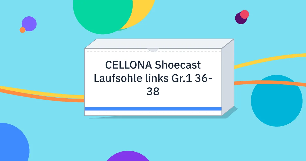 Symbolbild: Packung mit der Aufschrift CELLONA Shoecast Laufsohle links Gr.1 36-38 (PZN 03630316) – Verfügbarkeit und Bezug in Apotheken in Frankfurt am Main