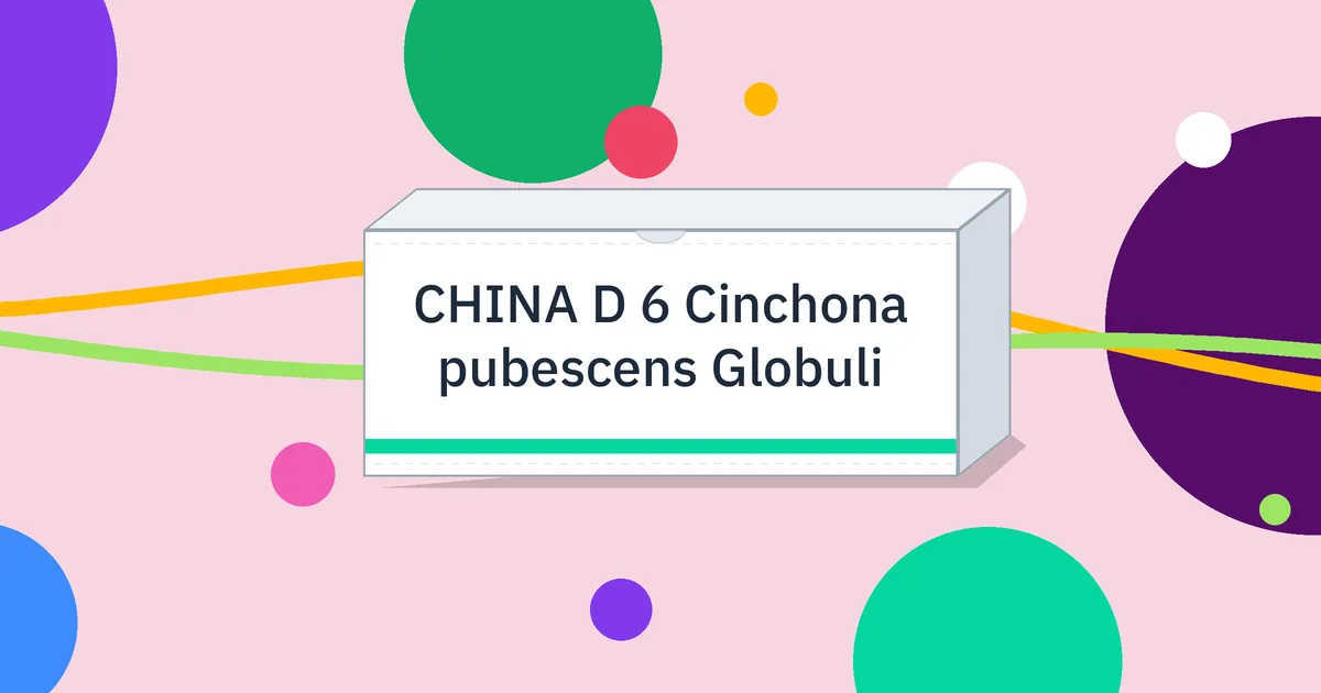 Symbolbild: Packung mit der Aufschrift CHINA D 6 Cinchona pubescens Globuli (PZN 17298653) – Verfügbarkeit und Bezug in Apotheken in Frankfurt am Main