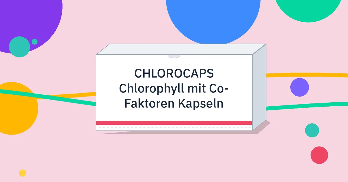 Symbolbild: Packung mit der Aufschrift CHLOROCAPS Chlorophyll mit Co-Faktoren Kapseln (PZN 16954575) – Verfügbarkeit und Bezug in Apotheken in Frankfurt am Main
