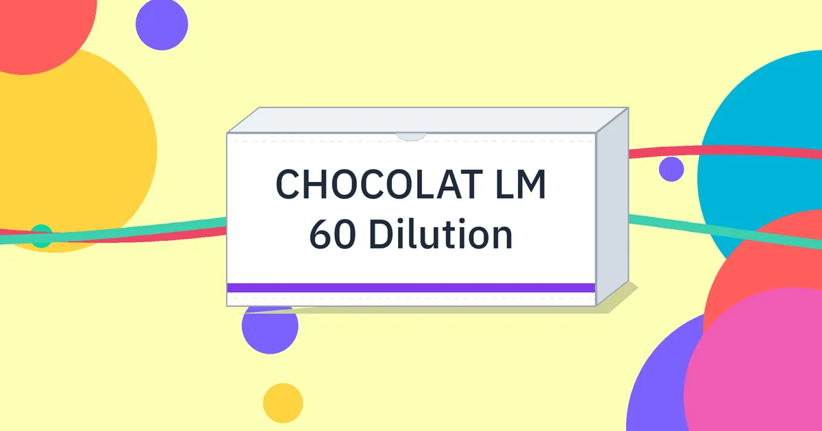 Symbolbild: Packung mit der Aufschrift CHOCOLAT LM 60 Dilution (PZN 12817166) – Verfügbarkeit und Bezug in Apotheken in Frankfurt am Main