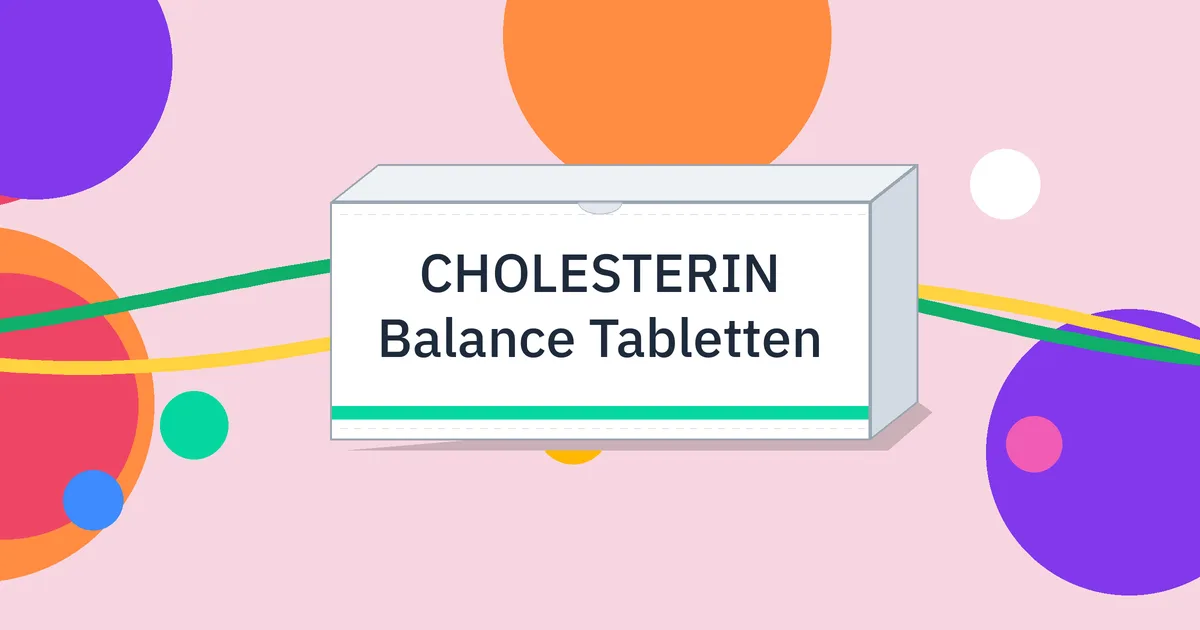 Symbolbild: Packung mit der Aufschrift CHOLESTERIN Balance Tabletten (PZN 17890630) – Verfügbarkeit und Bezug in Apotheken in Frankfurt am Main