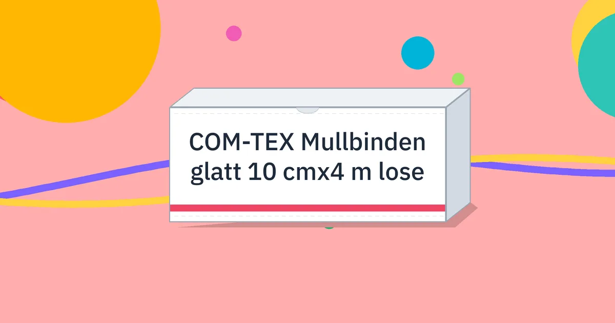 Symbolbild: Packung mit der Aufschrift COM-TEX Mullbinden glatt 10 cmx4 m lose (PZN 00030679) – Verfügbarkeit und Bezug in Apotheken in Frankfurt am Main