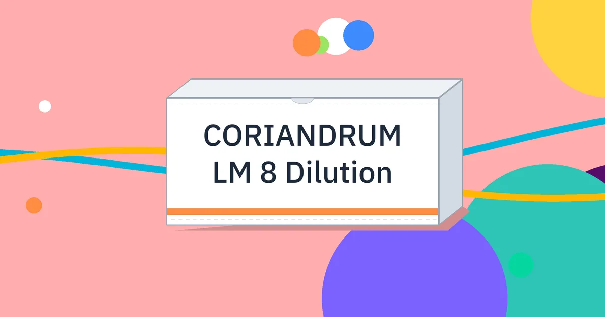 Symbolbild: Packung mit der Aufschrift CORIANDRUM LM 8 Dilution (PZN 12834383) – Verfügbarkeit und Bezug in Apotheken in Frankfurt am Main