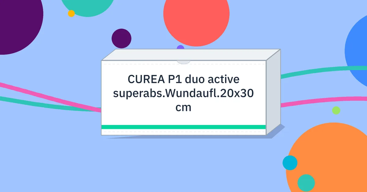 Symbolbild: Packung mit der Aufschrift CUREA P1 duo active superabs.Wundaufl.20x30 cm (PZN 12601466) – Verfügbarkeit und Bezug in Apotheken in Frankfurt am Main