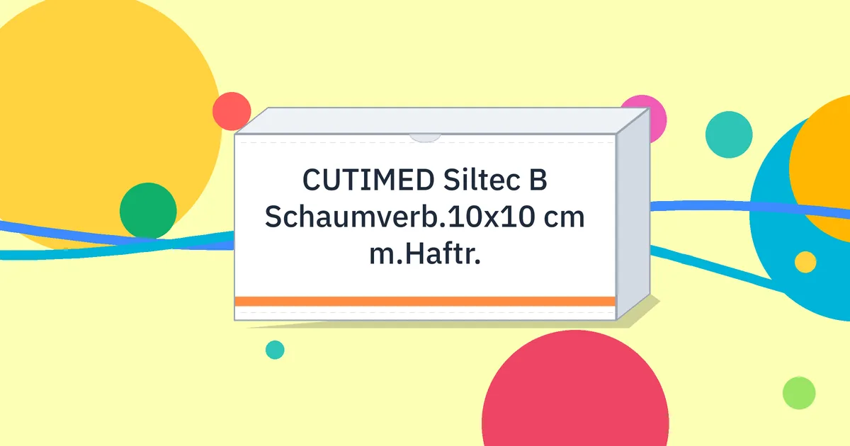 Symbolbild: Packung mit der Aufschrift CUTIMED Siltec B Schaumverb.10x10 cm m.Haftr. (PZN 17920963) – Verfügbarkeit und Bezug in Apotheken in Frankfurt am Main