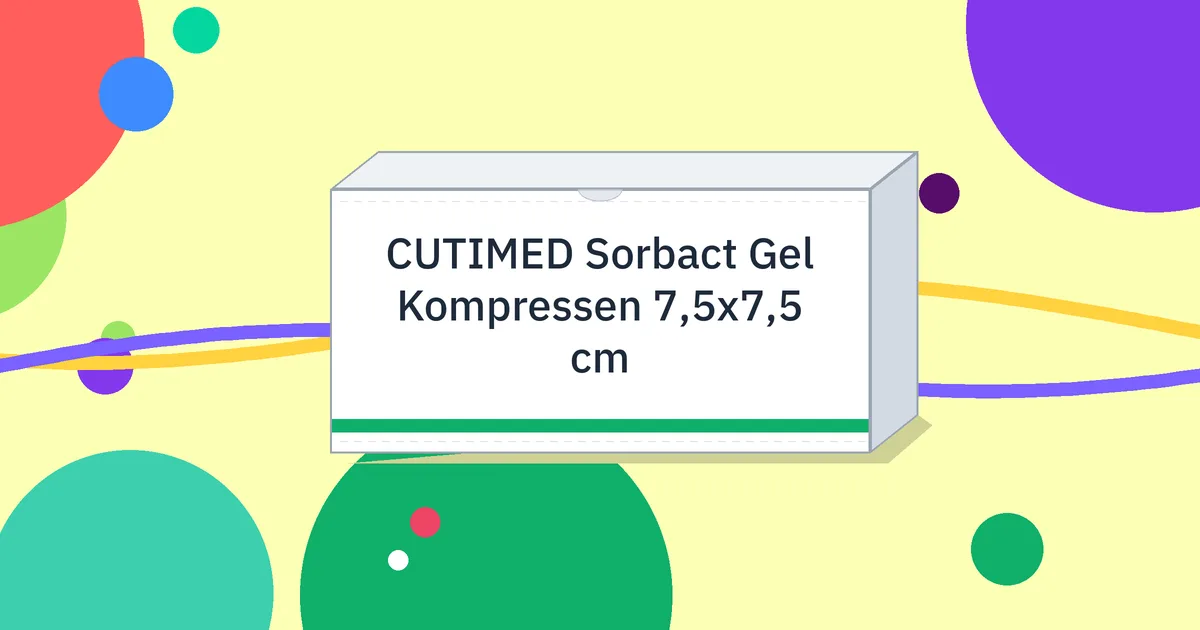Symbolbild: Packung mit der Aufschrift CUTIMED Sorbact Gel Kompressen 7,5x7,5 cm (PZN 19754380) – Verfügbarkeit und Bezug in Apotheken in Frankfurt am Main