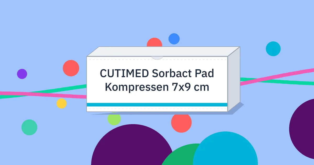 Symbolbild: Packung mit der Aufschrift CUTIMED Sorbact Pad Kompressen 7x9 cm (PZN 20845484) – Verfügbarkeit und Bezug in Apotheken in Frankfurt am Main