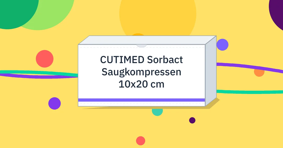 Symbolbild: Packung mit der Aufschrift CUTIMED Sorbact Saugkompressen 10x20 cm (PZN 19964864) – Verfügbarkeit und Bezug in Apotheken in Frankfurt am Main