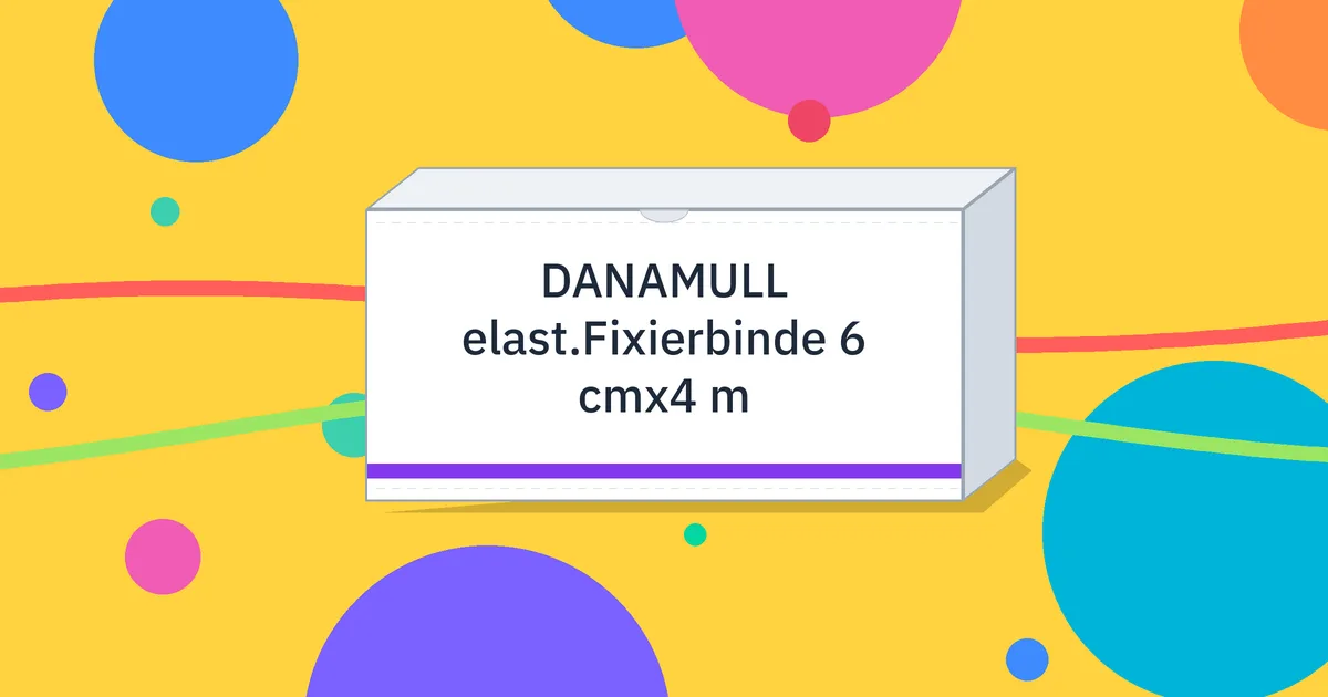 Symbolbild: Packung mit der Aufschrift DANAMULL elast.Fixierbinde 6 cmx4 m (PZN 20810497) – Verfügbarkeit und Bezug in Apotheken in Frankfurt am Main