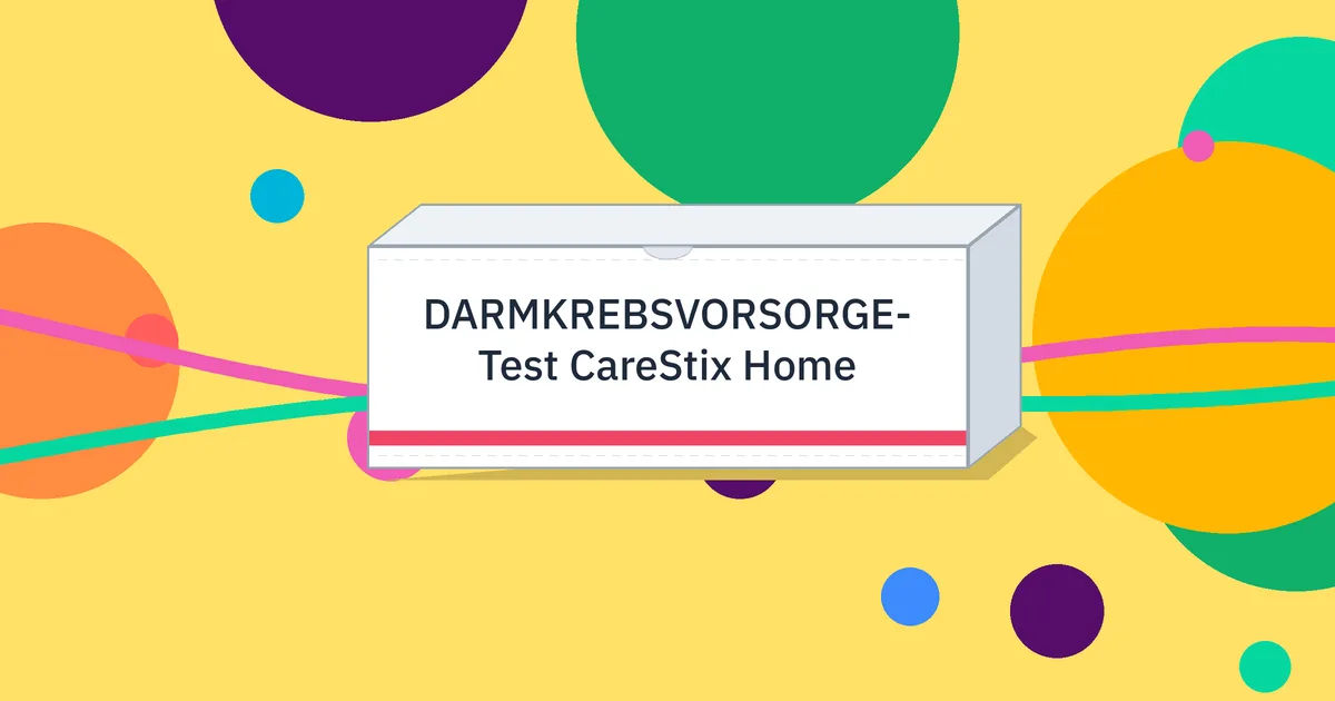 Symbolbild: Packung mit der Aufschrift DARMKREBSVORSORGE-Test CareStix Home (PZN 16384468) – Verfügbarkeit und Bezug in Apotheken in Frankfurt am Main