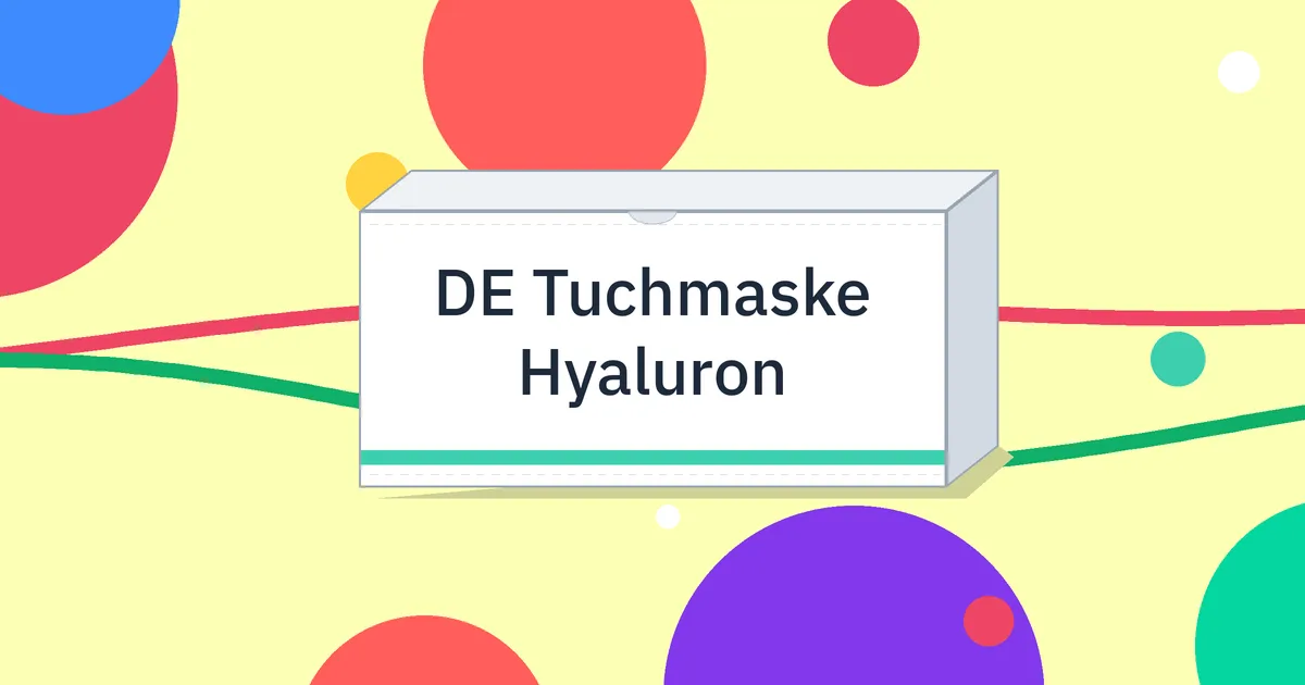Symbolbild: Packung mit der Aufschrift DE Tuchmaske Hyaluron (PZN 19277980) – Verfügbarkeit und Bezug in Apotheken in Frankfurt am Main