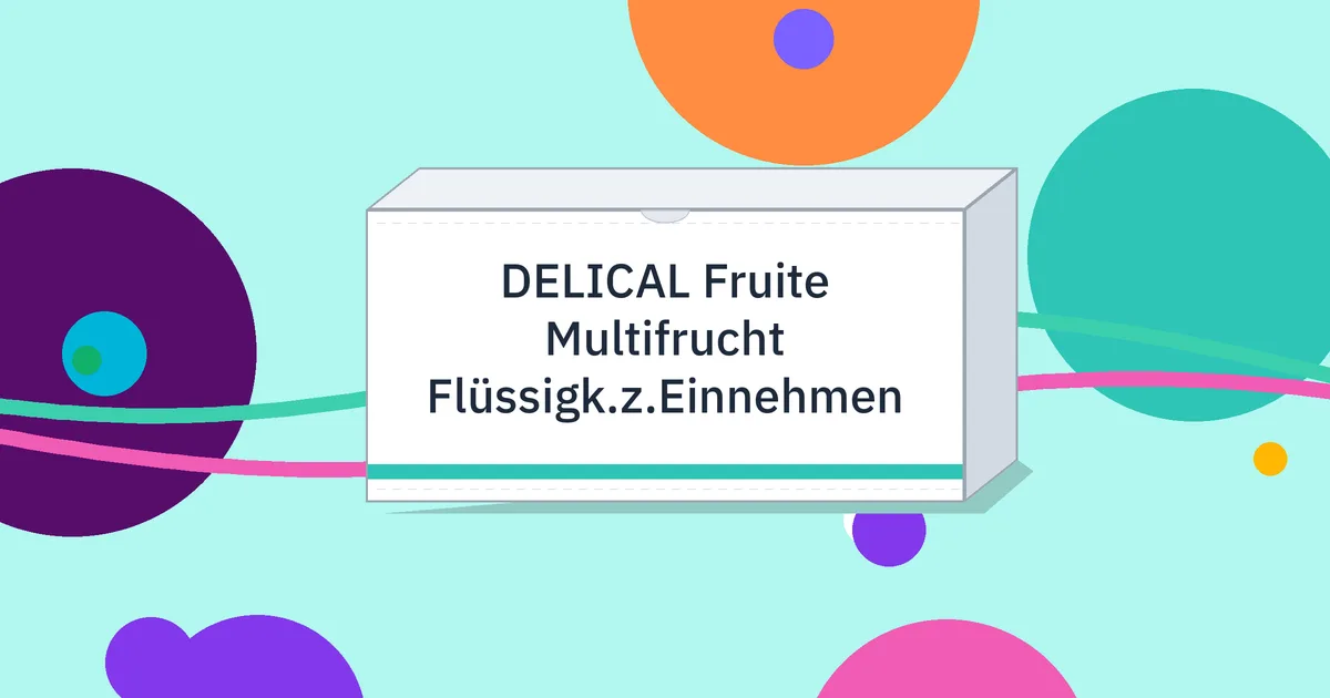 Symbolbild: Packung mit der Aufschrift DELICAL Fruite Multifrucht Flüssigk.z.Einnehmen (PZN 15744723) – Verfügbarkeit und Bezug in Apotheken in Frankfurt am Main