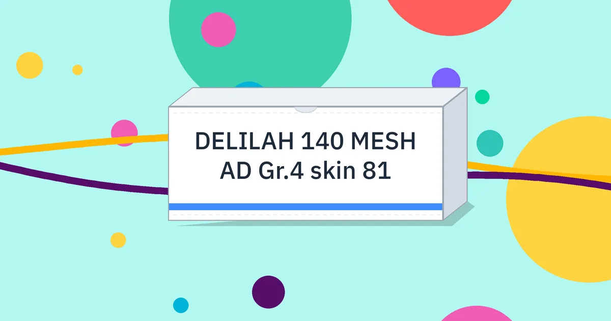 Symbolbild: Packung mit der Aufschrift DELILAH 140 MESH AD Gr.4 skin 81 (PZN 13849435) – Verfügbarkeit und Bezug in Apotheken in Frankfurt am Main