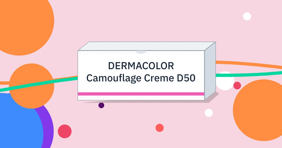 Symbolbild: Packung mit der Aufschrift DERMACOLOR Camouflage Creme D50 (PZN 15819510) – Verfügbarkeit und Bezug in Apotheken in Frankfurt am Main