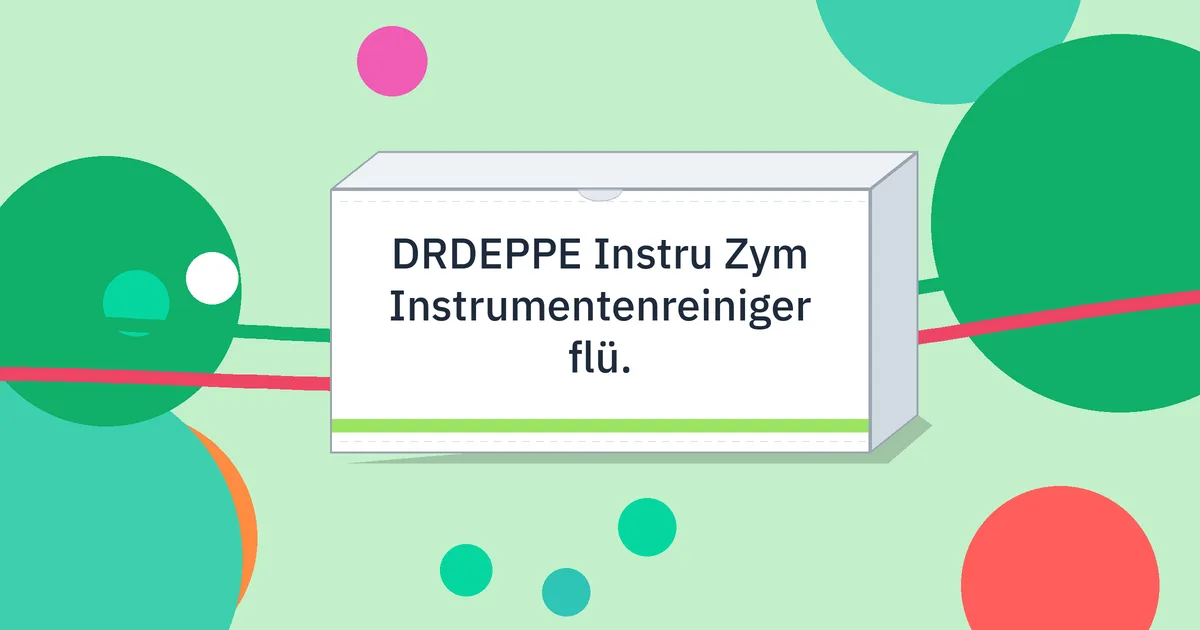 Symbolbild: Packung mit der Aufschrift DRDEPPE Instru Zym Instrumentenreiniger flü. (PZN 18313432) – Verfügbarkeit und Bezug in Apotheken in Frankfurt am Main
