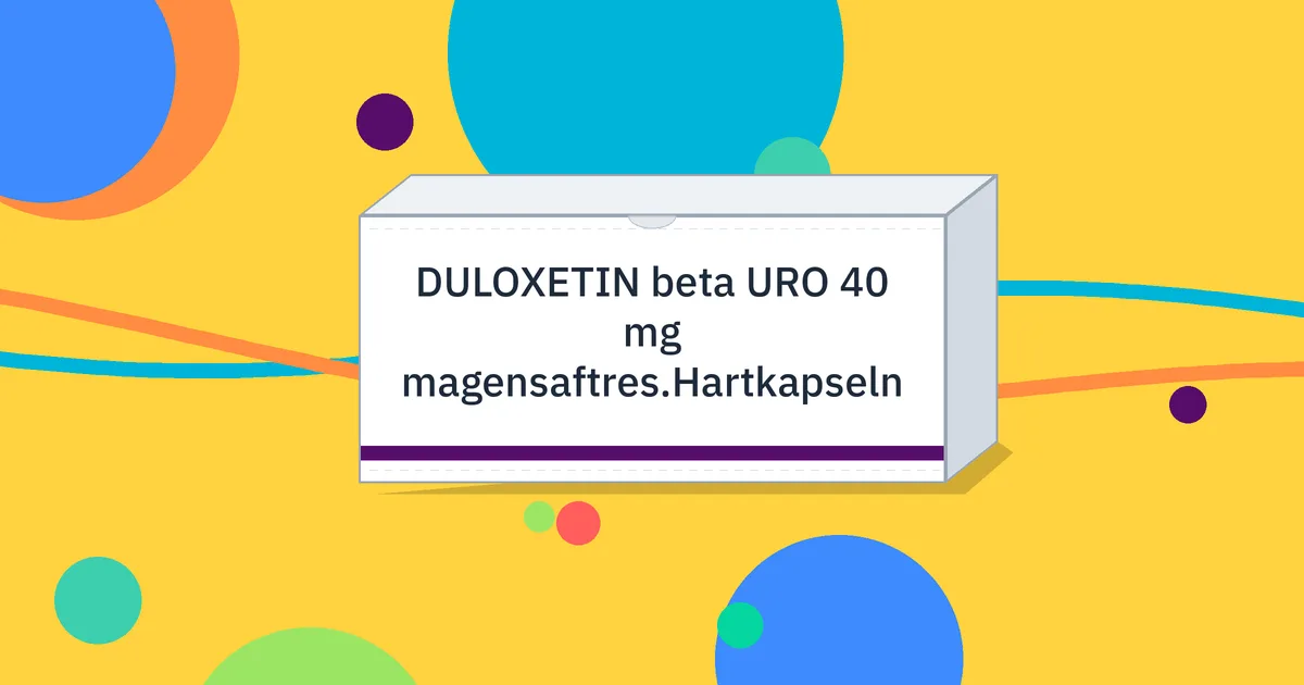 Symbolbild: Packung mit der Aufschrift DULOXETIN beta URO 40 mg magensaftres.Hartkapseln (PZN 07587066) – Verfügbarkeit und Bezug in Apotheken in Frankfurt am Main