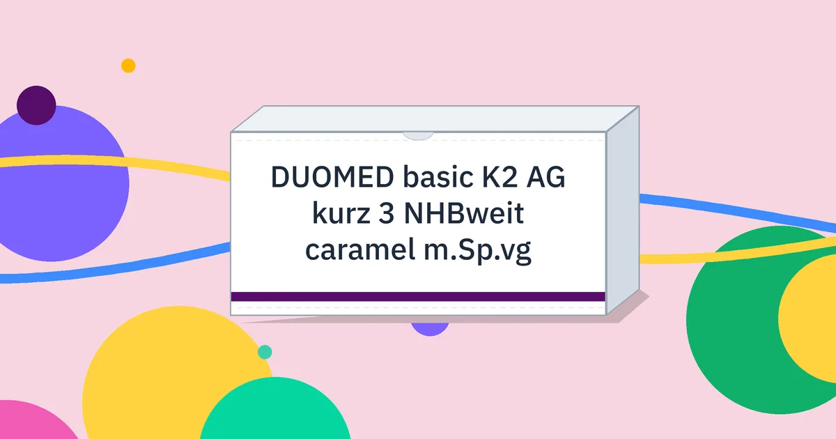 Symbolbild: Packung mit der Aufschrift DUOMED basic K2 AG kurz 3 NHBweit caramel m.Sp.vg (PZN 20908405) – Verfügbarkeit und Bezug in Apotheken in Frankfurt am Main
