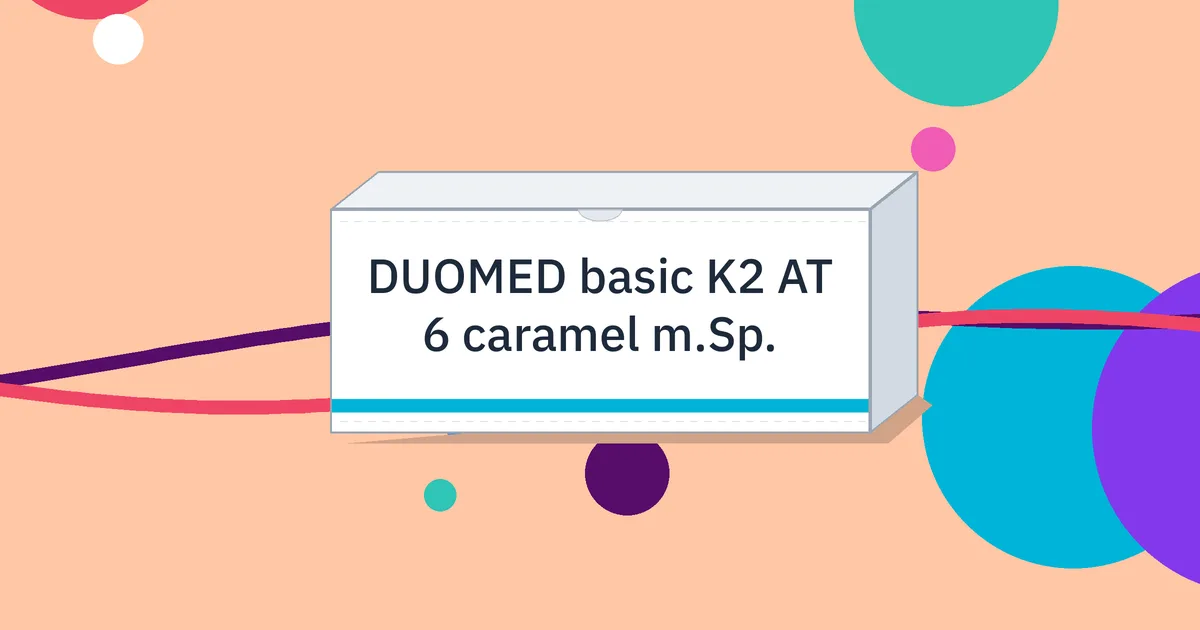 Symbolbild: Packung mit der Aufschrift DUOMED basic K2 AT 6 caramel m.Sp. (PZN 20906033) – Verfügbarkeit und Bezug in Apotheken in Frankfurt am Main