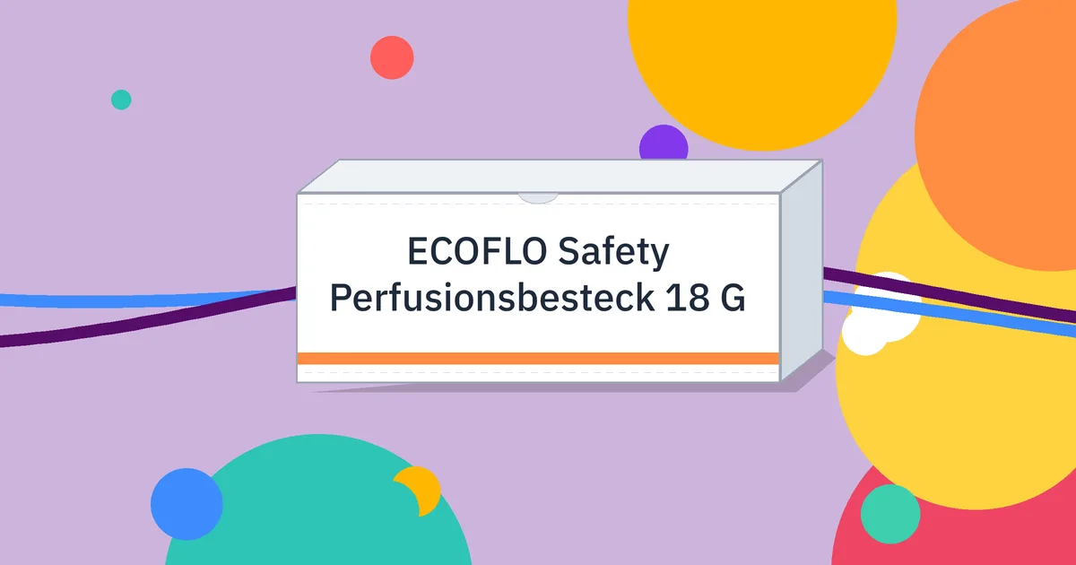 Symbolbild: Packung mit der Aufschrift ECOFLO Safety Perfusionsbesteck 18 G (PZN 19888643) – Verfügbarkeit und Bezug in Apotheken in Frankfurt am Main