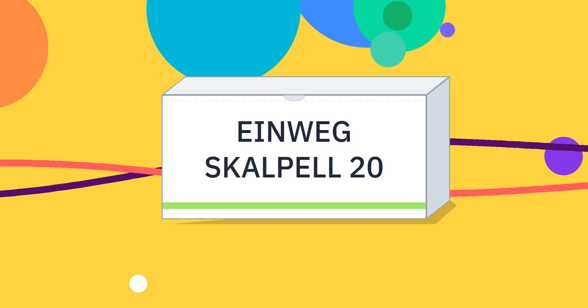Symbolbild: Packung mit der Aufschrift EINWEG SKALPELL 20 (PZN 09291105) – Verfügbarkeit und Bezug in Apotheken in Frankfurt am Main