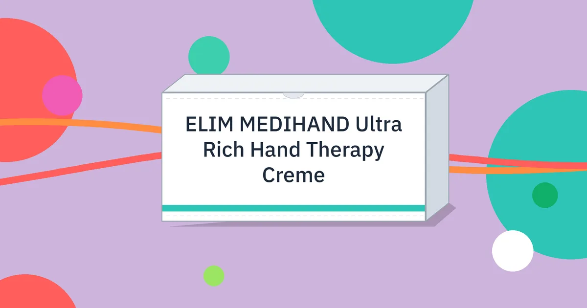 Symbolbild: Packung mit der Aufschrift ELIM MEDIHAND Ultra Rich Hand Therapy Creme (PZN 15197563) – Verfügbarkeit und Bezug in Apotheken in Frankfurt am Main