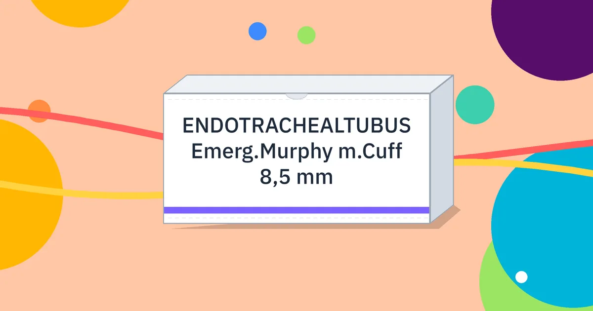 Symbolbild: Packung mit der Aufschrift ENDOTRACHEALTUBUS Emerg.Murphy m.Cuff 8,5 mm (PZN 07220087) – Verfügbarkeit und Bezug in Apotheken in Frankfurt am Main