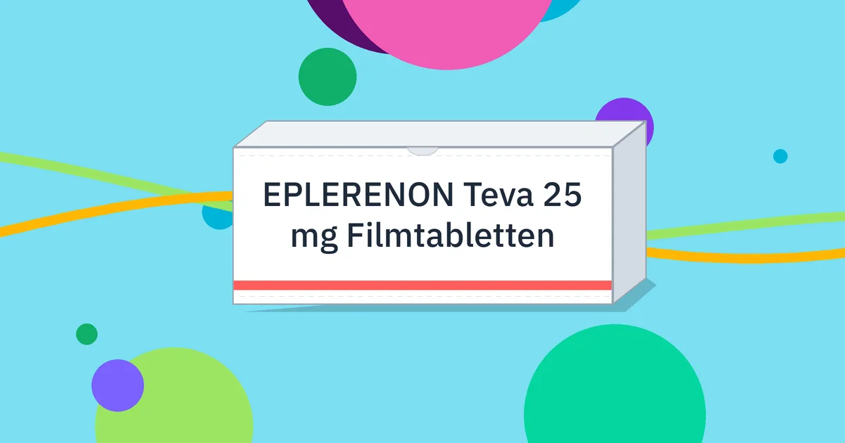Symbolbild: Packung mit der Aufschrift EPLERENON Teva 25 mg Filmtabletten (PZN 19509692) – Verfügbarkeit und Bezug in Apotheken in Frankfurt am Main